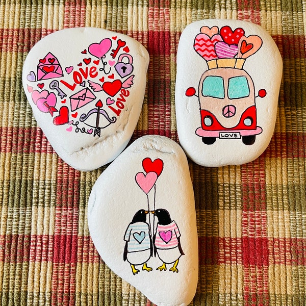 Valentine Painted Rocks - Etsy