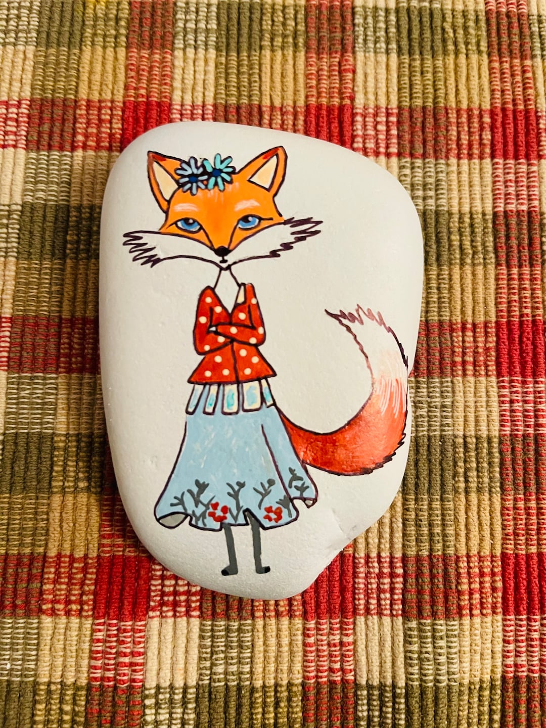 Angry Fox Painted Rock SEALED Painted Rocks - Etsy