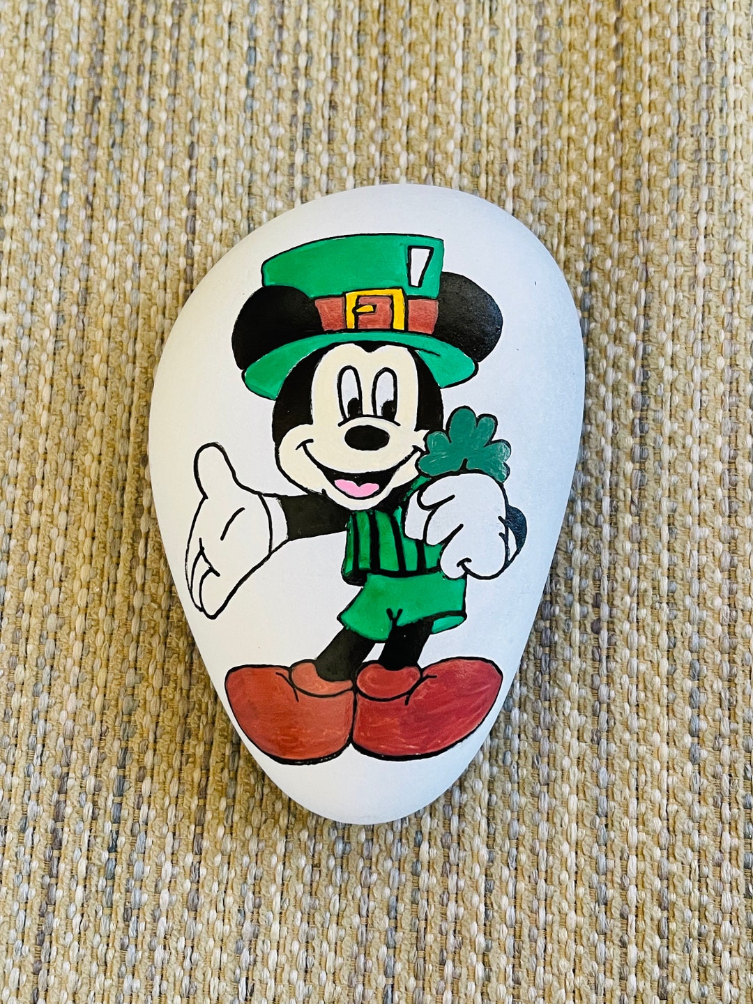 Mickey Mouse Painted Rock - St. Patrick’s Day SEALED - Etsy
