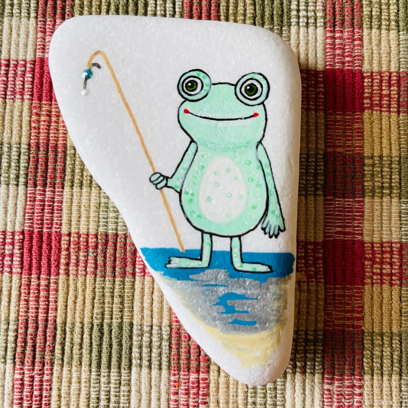 Frog on a Rock - Etsy