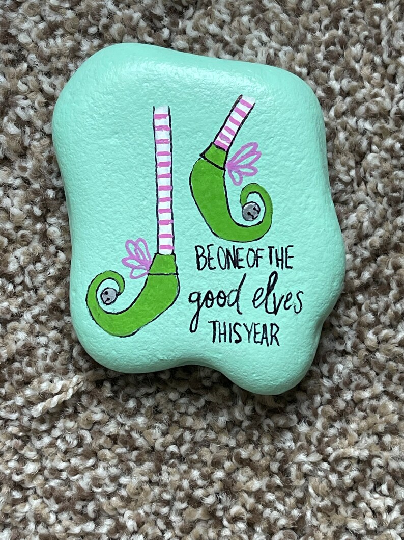 Good Elves This Year Painted Rock SEALED - Etsy