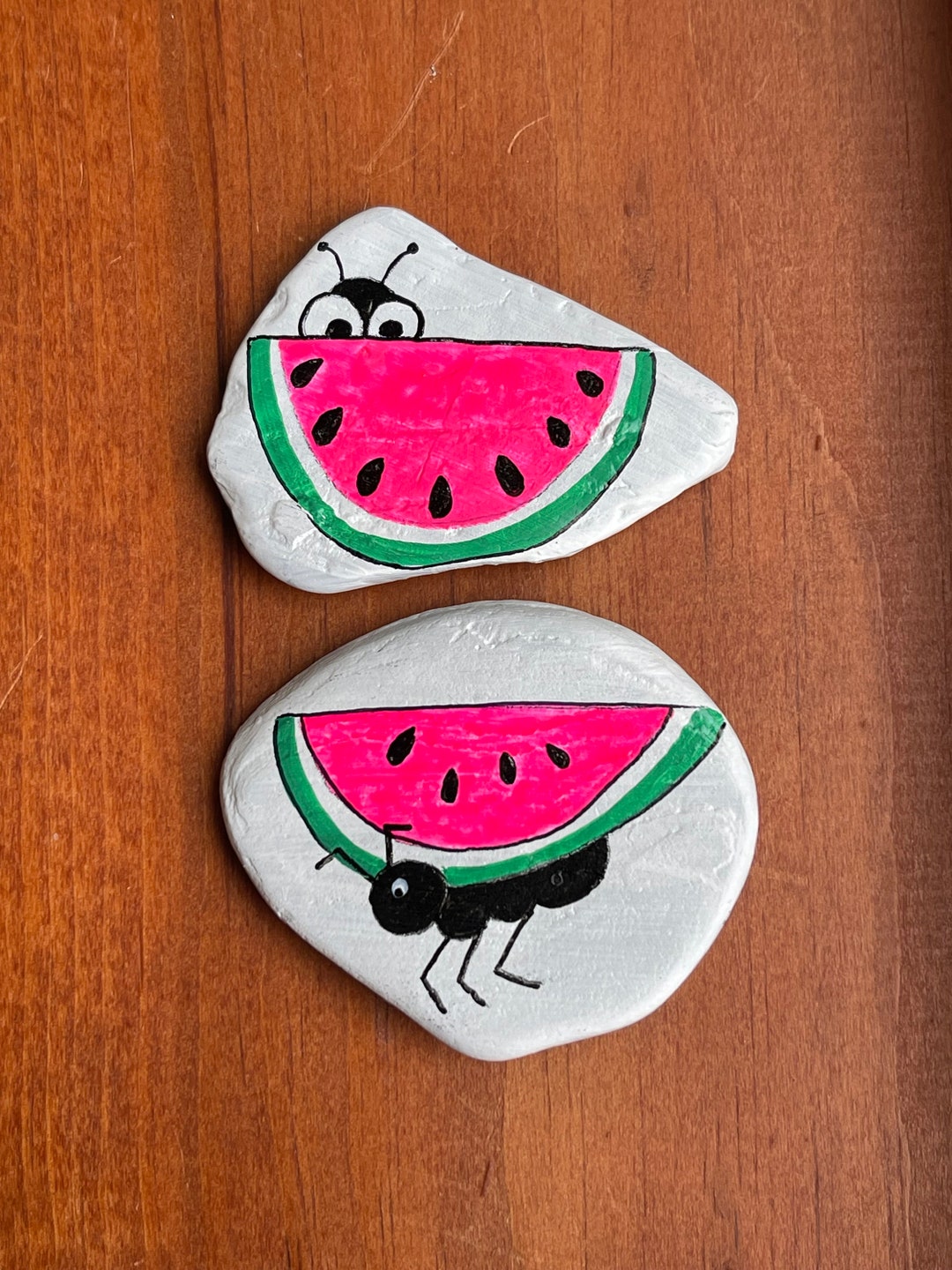 Mini Watermelon and Ants Painted Rock SEALED Set of 2 - Etsy