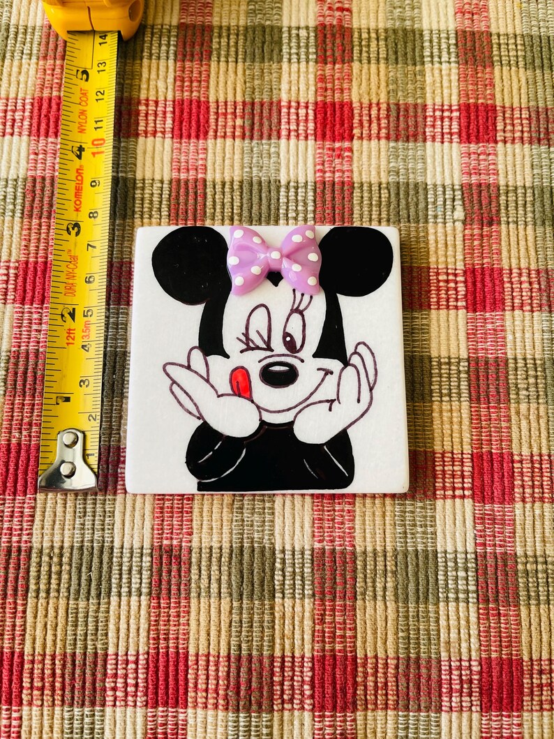 Minnie Mouse Painted Rock SEALED 3D Bow - Etsy