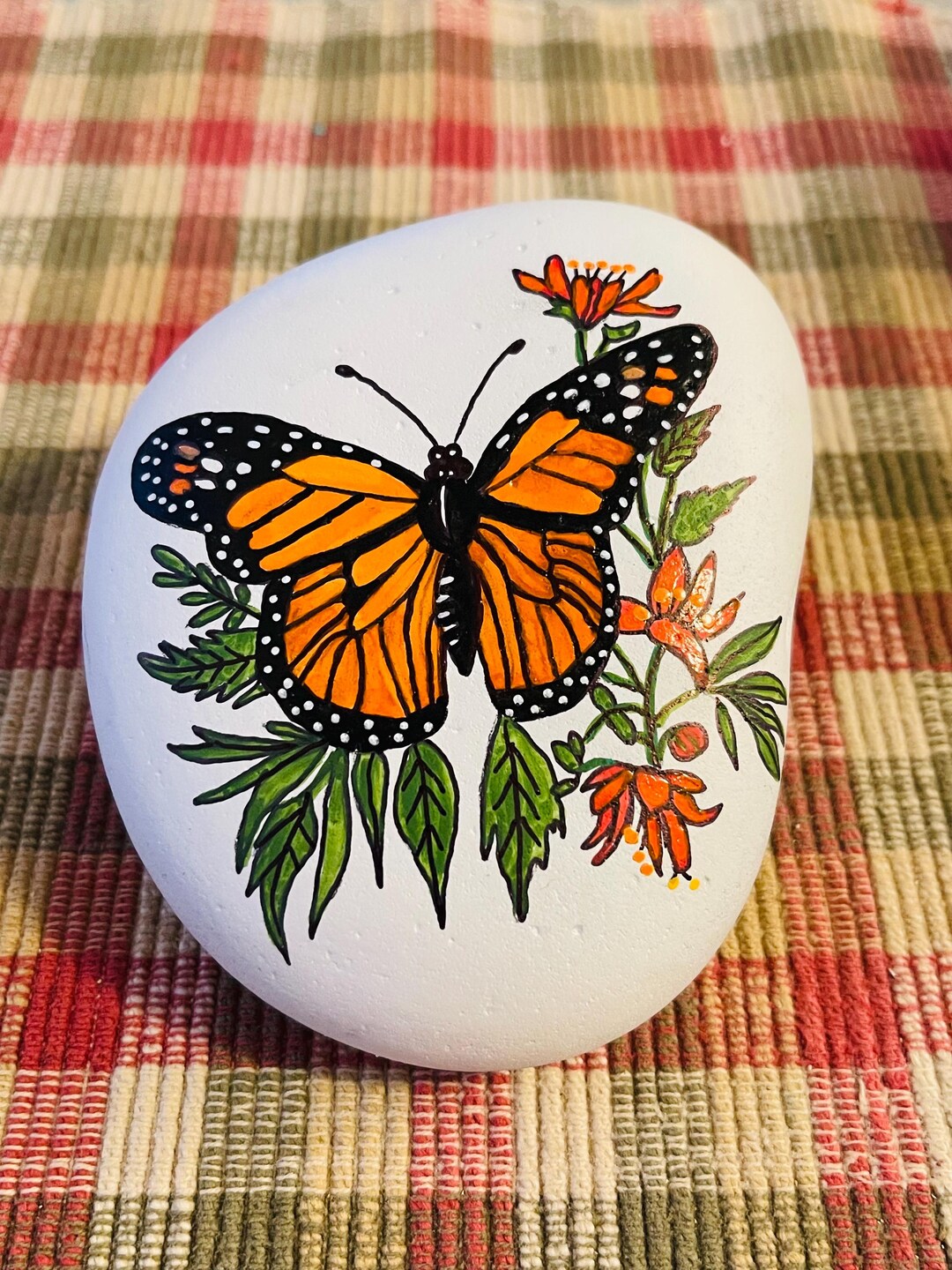 Monarch Butterfly Painted Rock SEALED Painted Rocks - Etsy