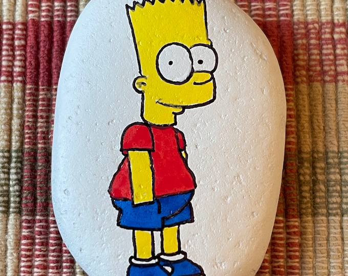 Bart Simpson Painted Rock SEALED - Etsy