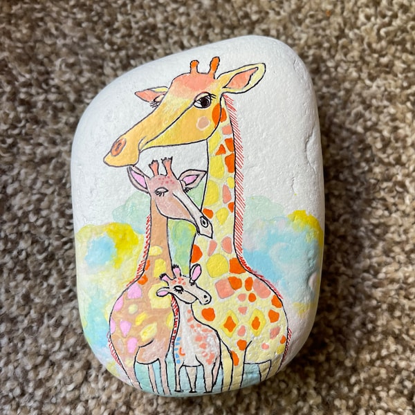 Painted Rock Giraffe - Etsy