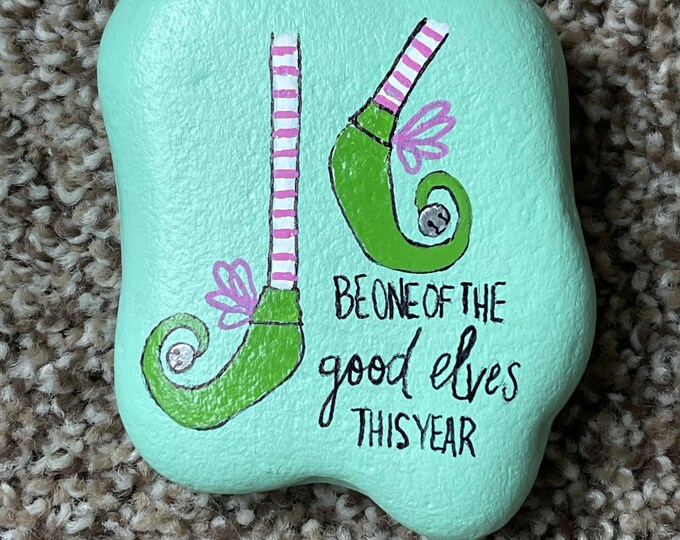 Good Elves This Year Painted Rock SEALED - Etsy