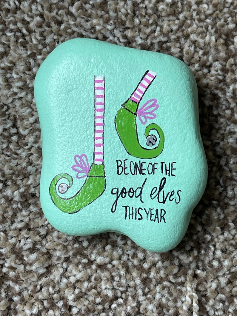 Good Elves This Year Painted Rock SEALED - Etsy