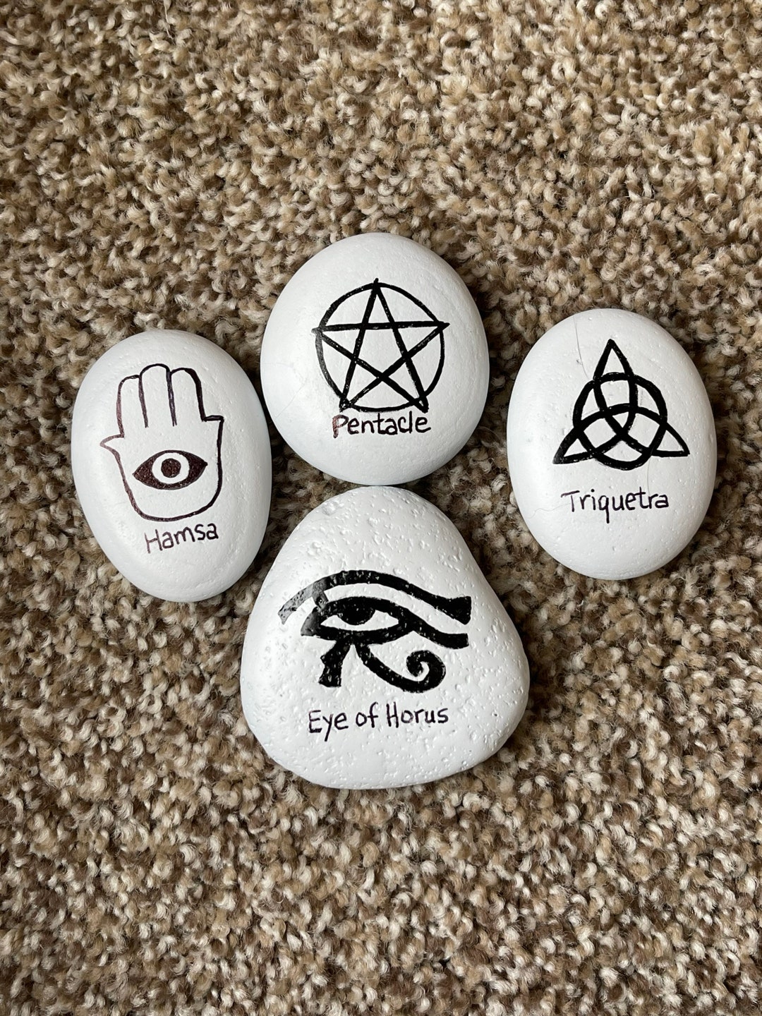Magick Symbols Painted Rocks SEALED - ONLY 2 Dollars Each ! - Etsy