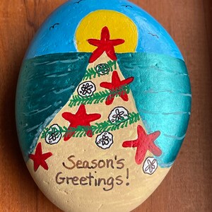Seasons Greetings Painted Rock From the Beach SEALED - Etsy