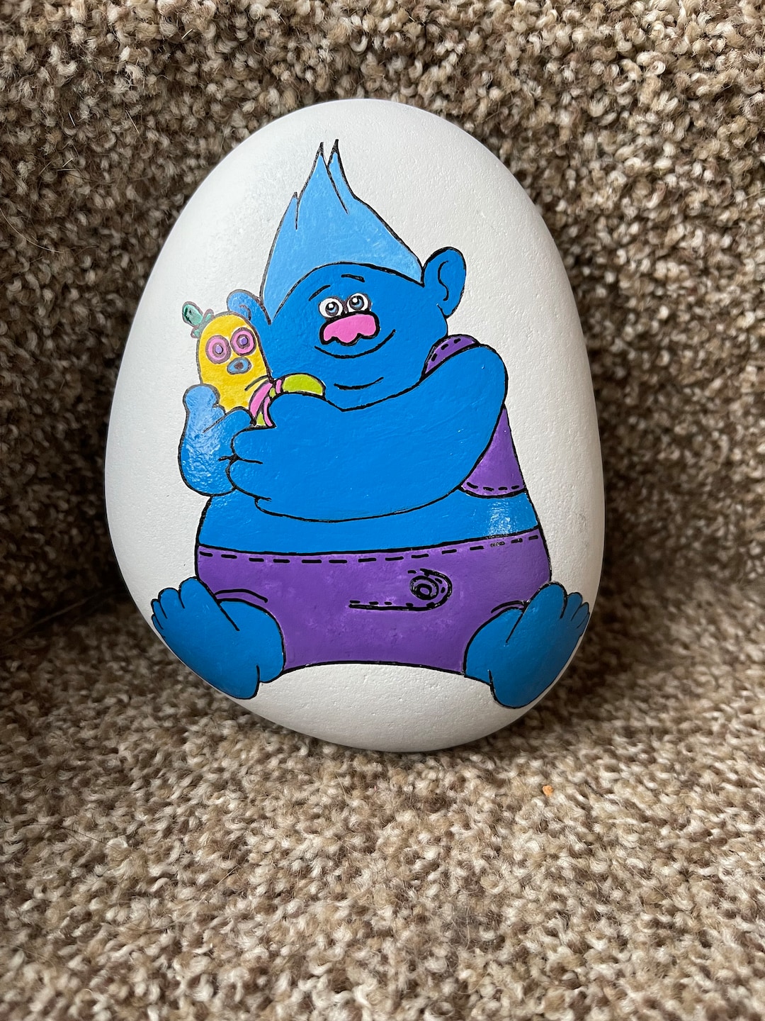 Trolls Painted Rock - Biggie SEALED - Etsy