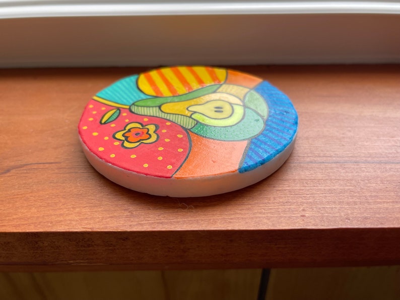 Pear Painted Rock SEALED Round Santorini Rock - Etsy