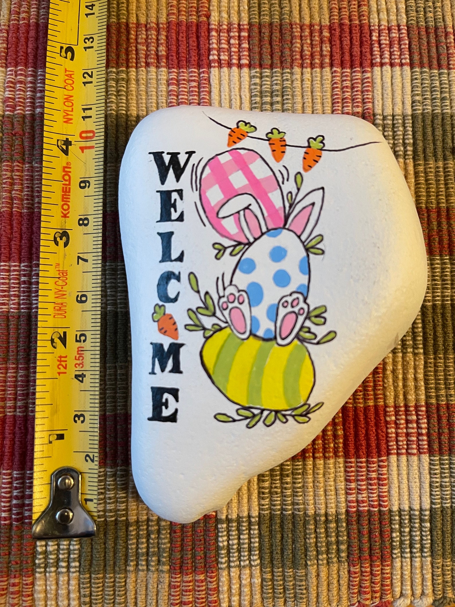 Welcome Easter Painted Rock SEALED Eggs and Bunny - Etsy