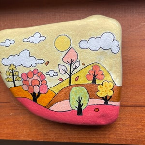 Fall Mountains and Trees Painted Rock SEALED - Etsy