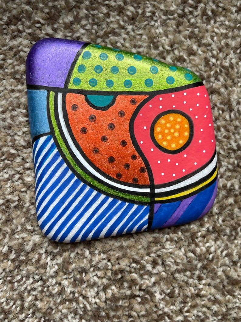 Metallic Watermelon Painted Rock SEALED on Santorini Thin - Etsy