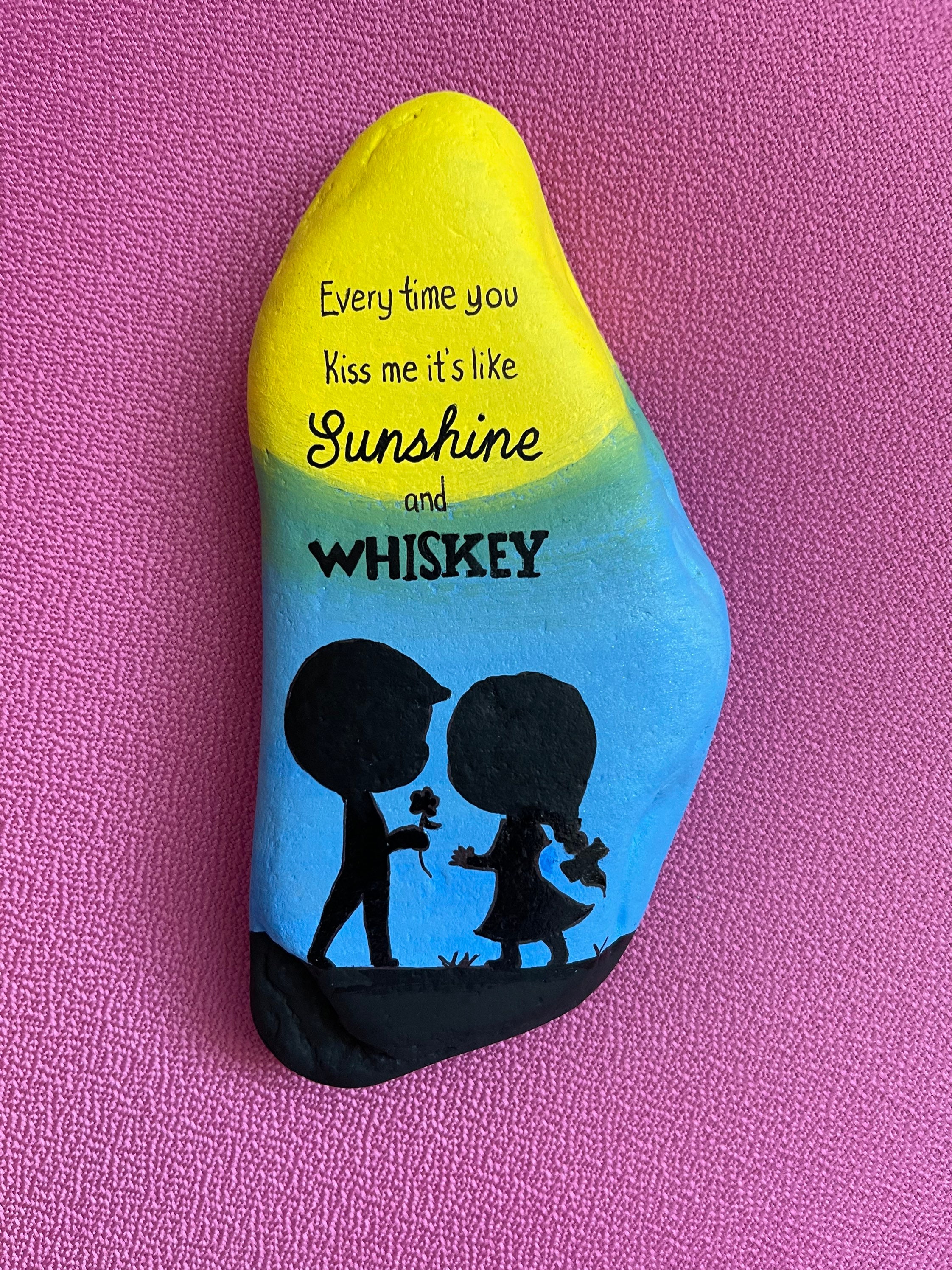 Sunshine & Whiskey Painted Rock Painted Rocks - Etsy
