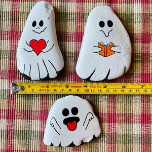 Fun Halloween Ghosts Painted Rocks SET OF 3 SEALED - Etsy