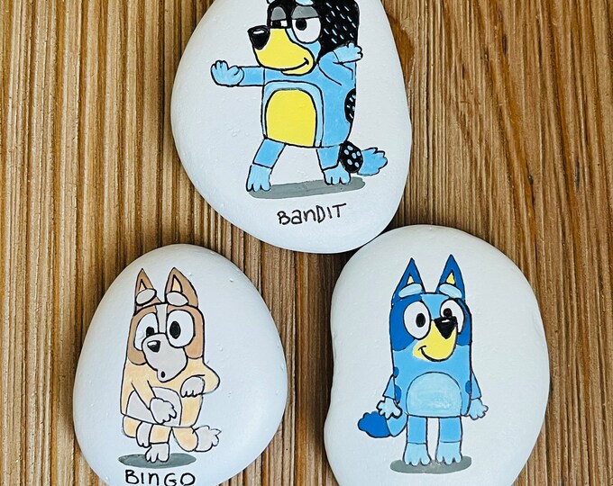 Bluey Painted Rock - Etsy