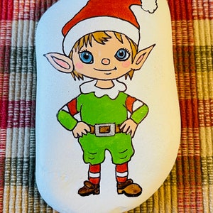 Adorable Elf Painted Rock SEALED - Etsy