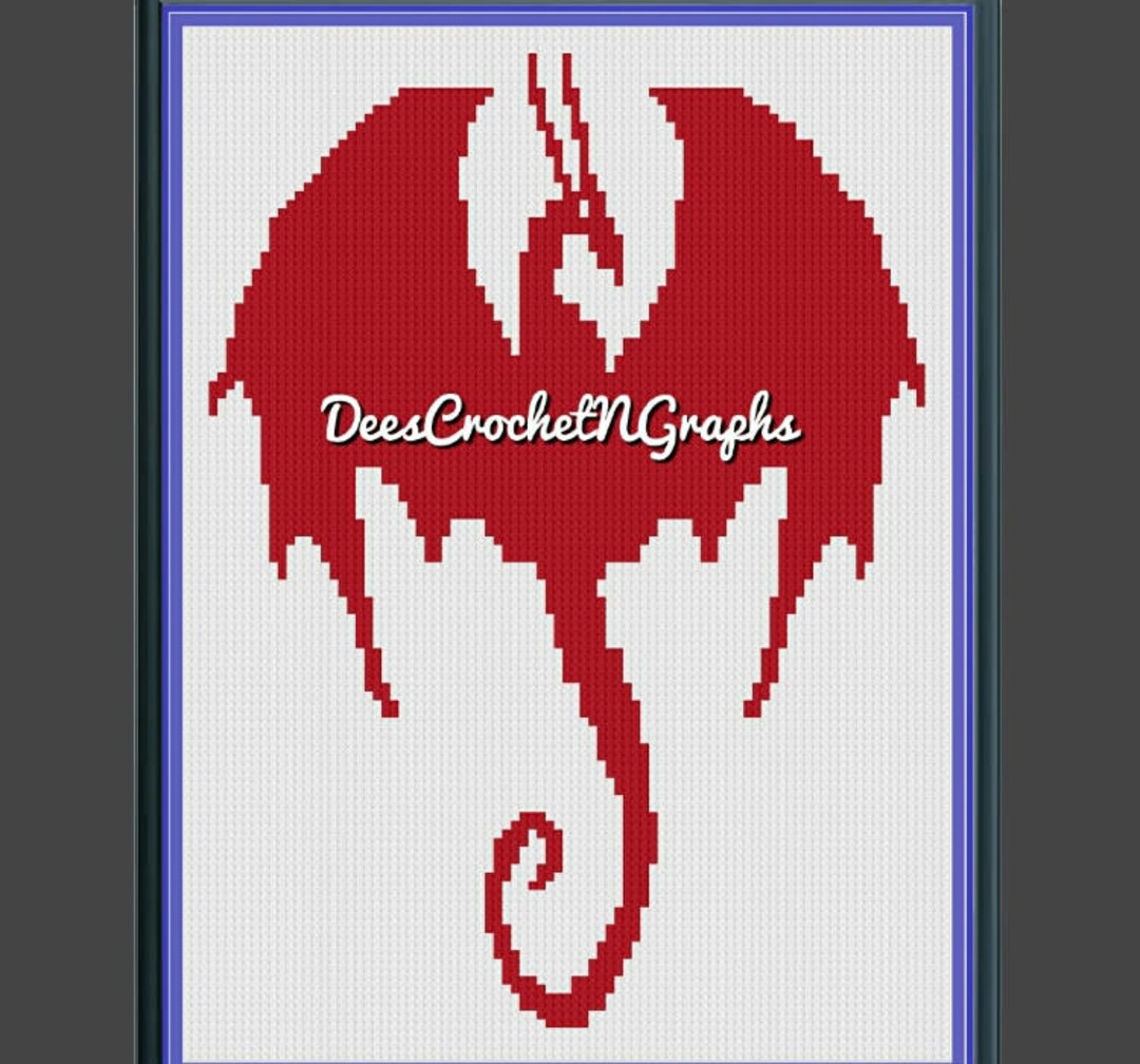 Red Dragon C2C Graphghan Color Block Pattern - Etsy