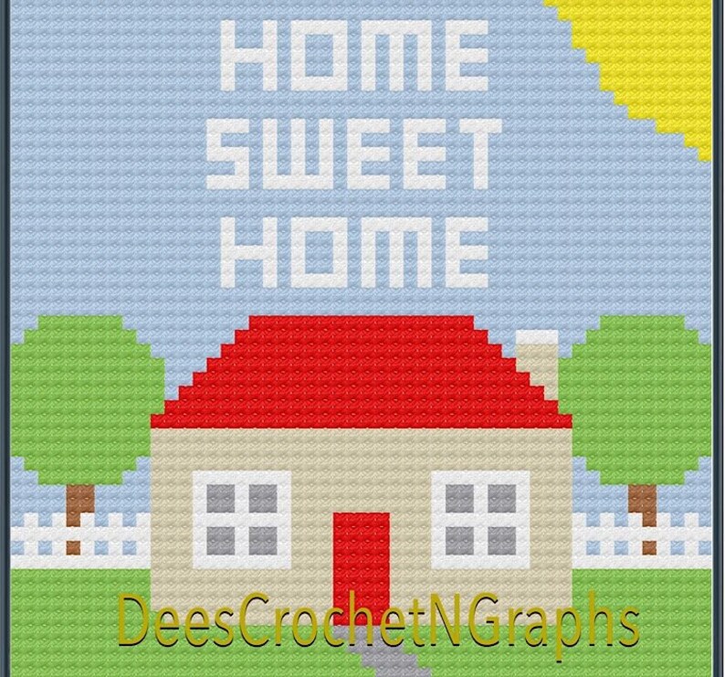 Home Sweet Home Crochet Graph Chart 50 X 50 Graph /symbol Chart/diamond ...