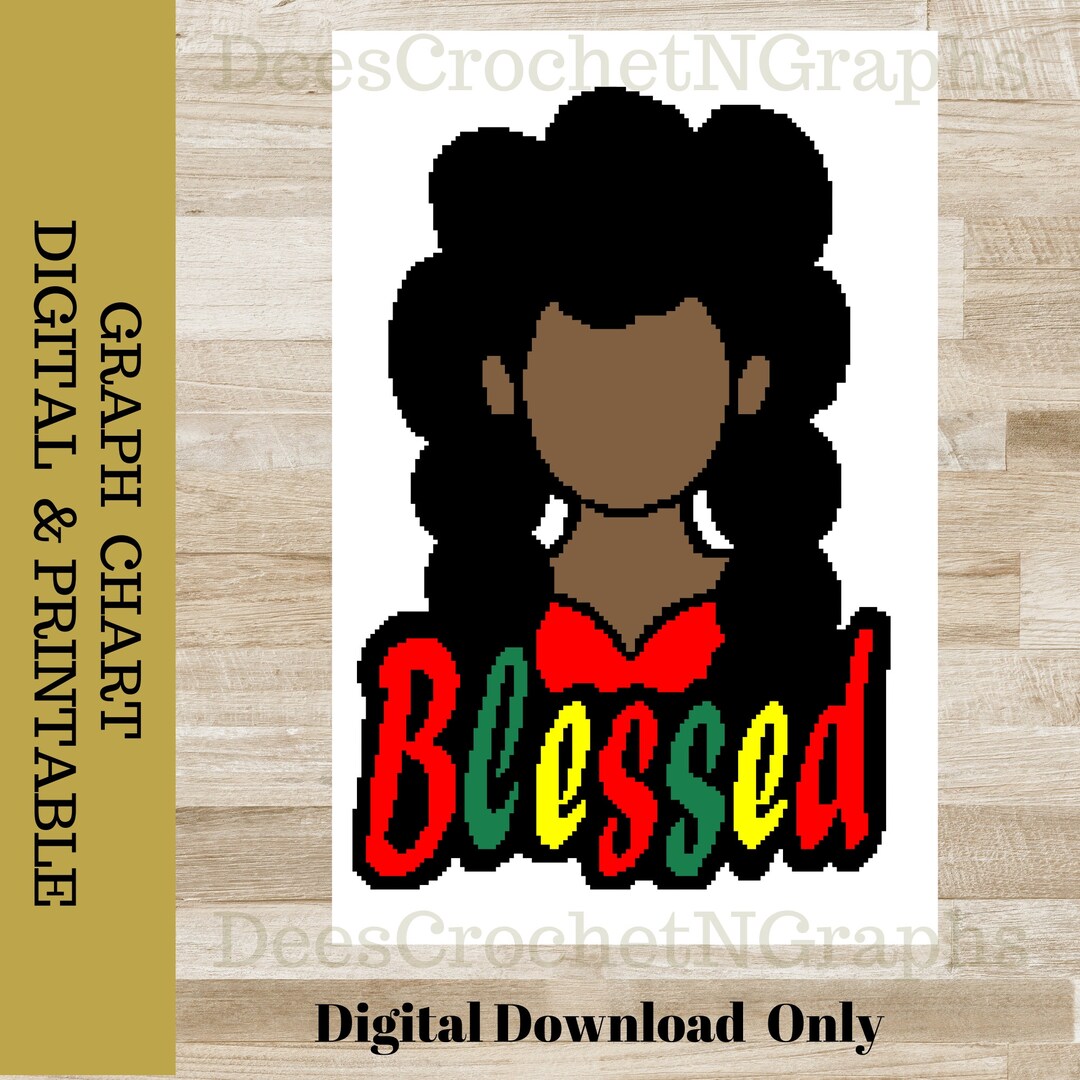 Blessed African Woman Graphgan Full Size Graph Chart Digital Download ...