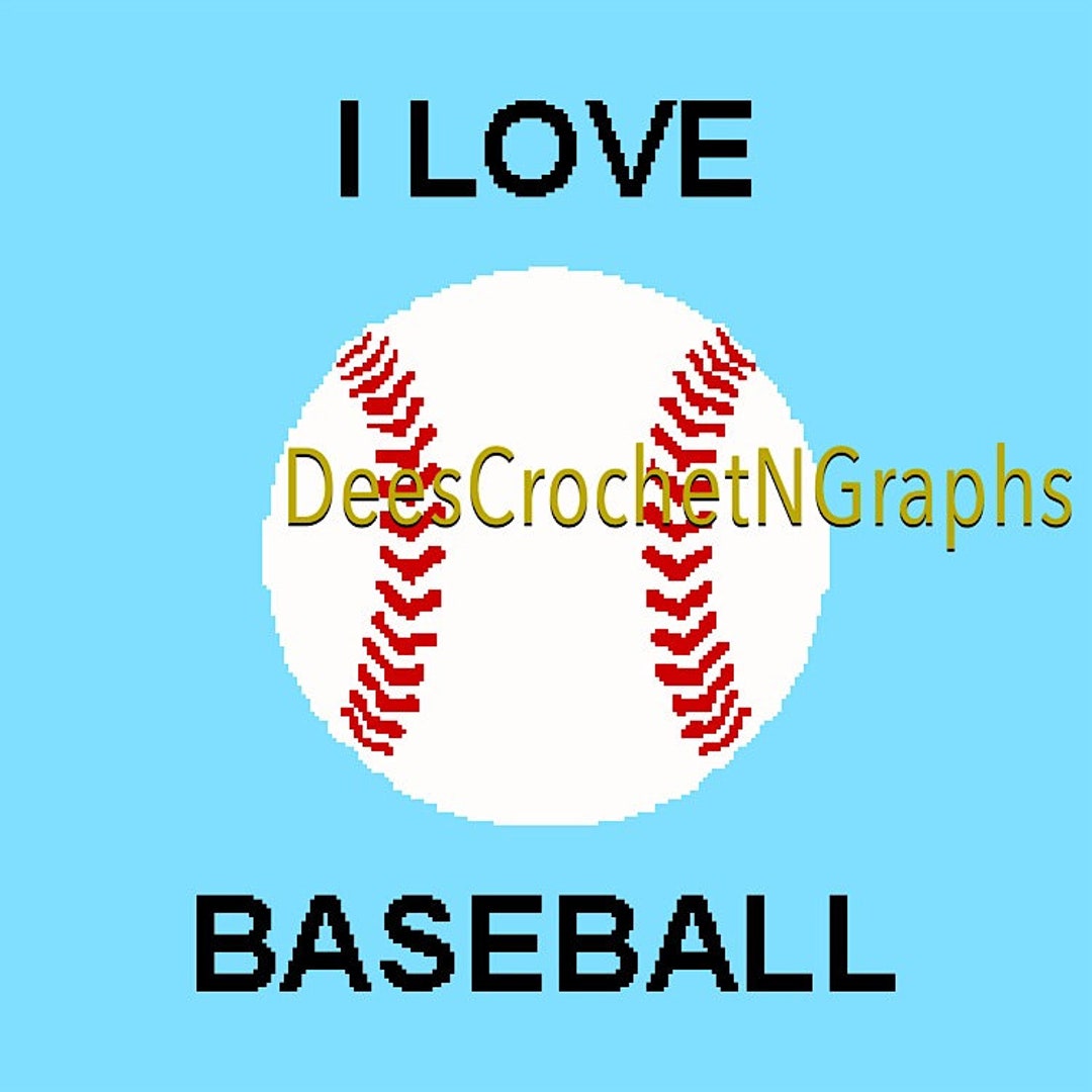 I Love Baseball Crochet Graphghan Graph Charts 250stitches by - Etsy