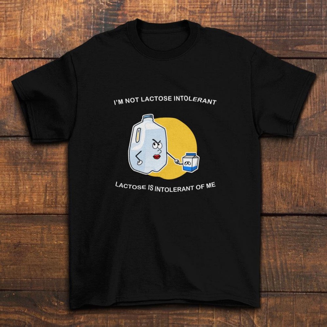 Funny Lactose Intolerant Milk Jug Shirt | Humorous Milk Carton Tee ...