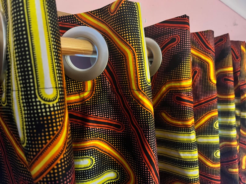 2PCS African Print, Window Curtain, Drapes, Backdrop, Home Curtain ...