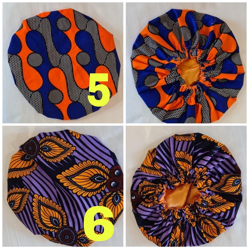 Satin Lined African Print Bonnets - Etsy