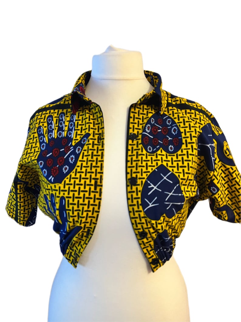 Handmade African Print Cropped Shirt: Ankara Kente Top - Etsy