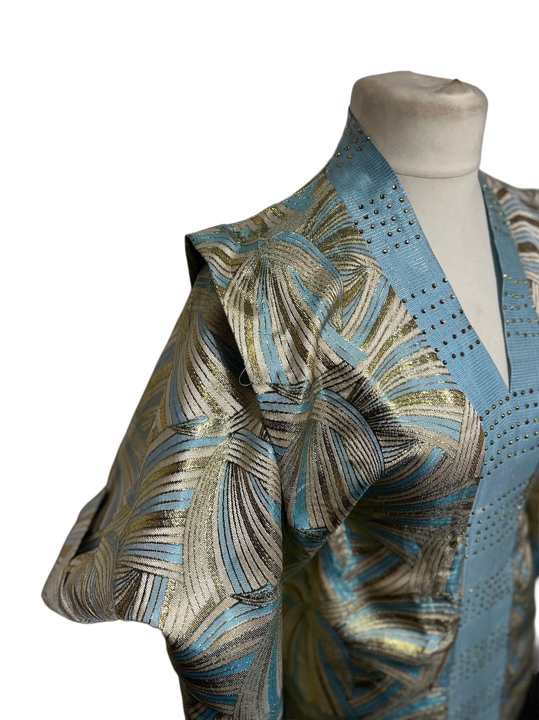 Rhinestone Embellished African Damask Boubou Dress Set | Rich Aunty ...