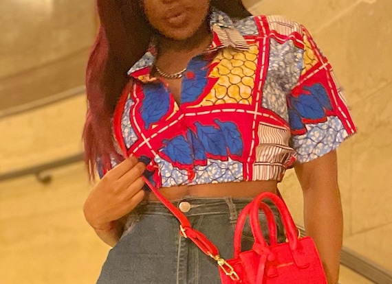 Handmade African Print Cropped Shirt African Print Top | Etsy