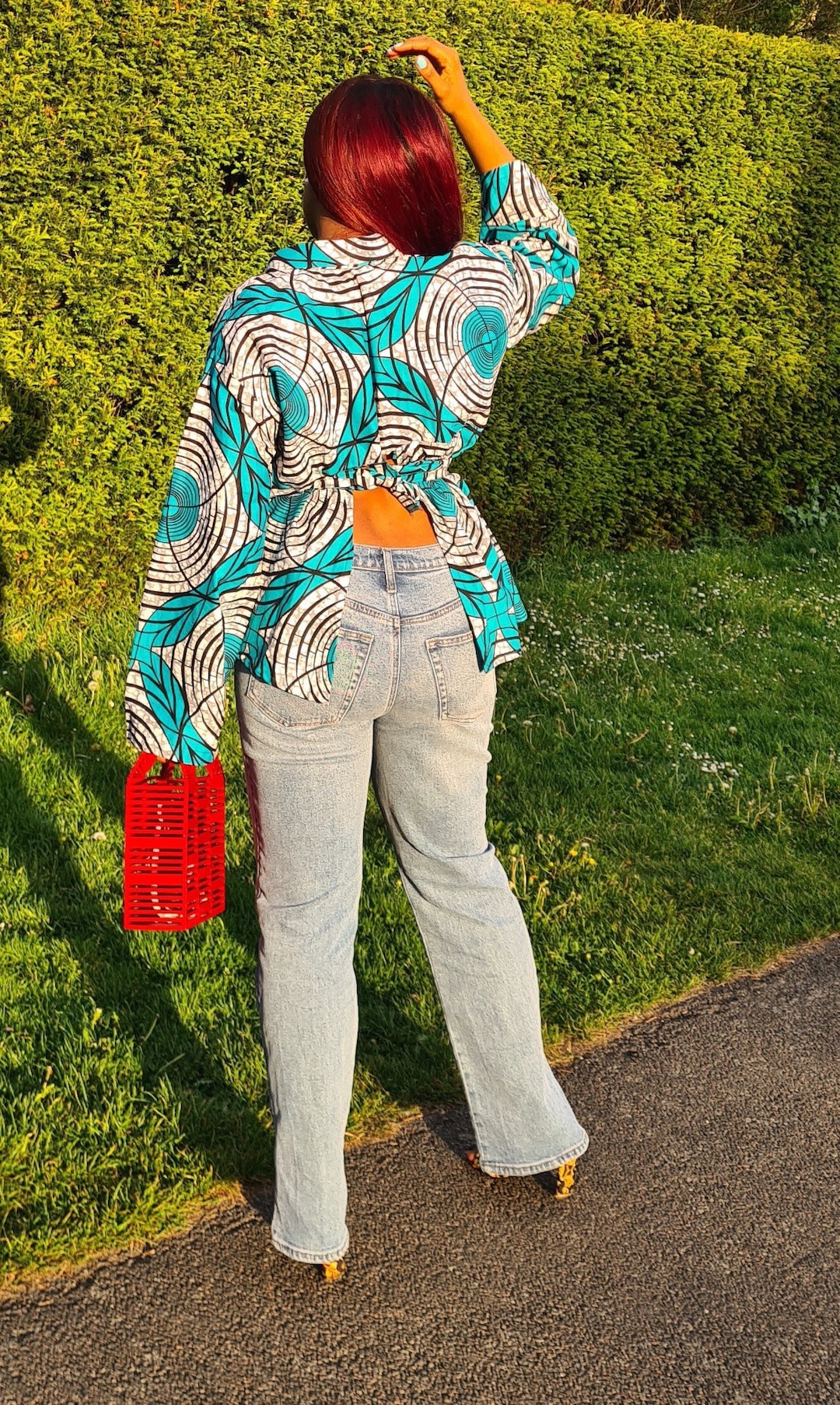 Handmade Ankara Top: Oversized African Print Blouse With Belt - Etsy