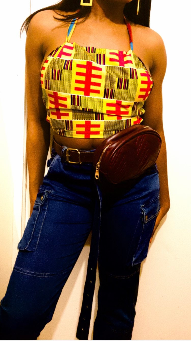 Handmade African Print Crop Top: Kente Ankara - COCO CLASSIC - Etsy UK
