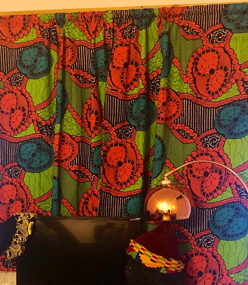 2PCS African Print Window Curtain Drapes Backdrop Home | Etsy UK