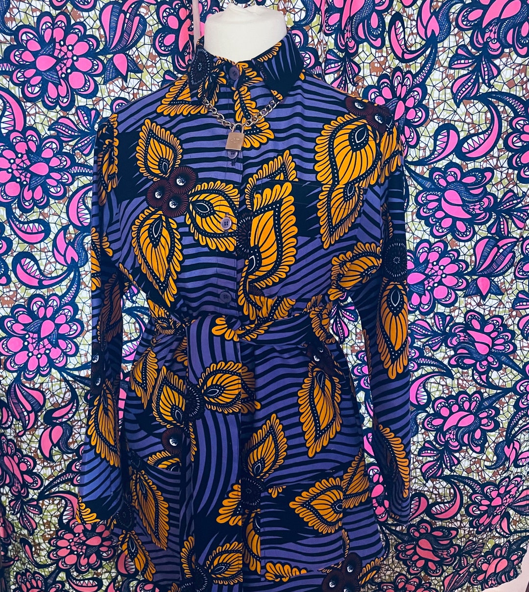Slightly Oversized African Print T-shirt Dress, Handmade African Print ...