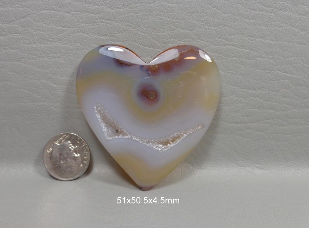 Agate Heart Cabochon - Etsy