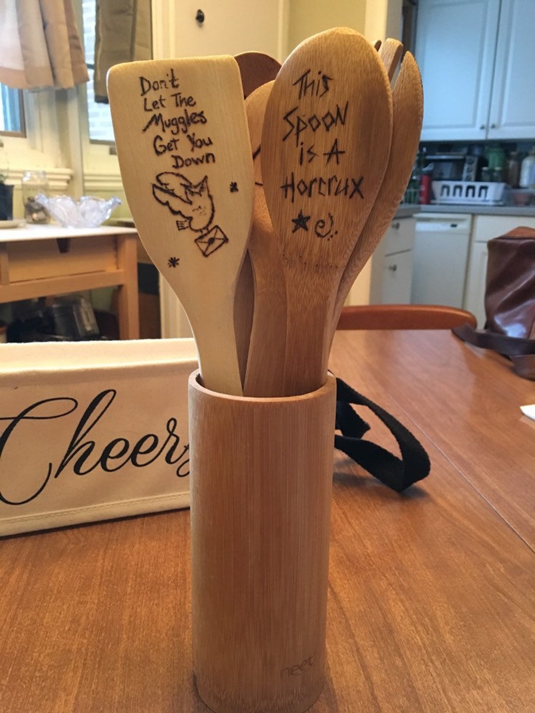 Harry Potter Wooden 6 Piece Spoon Set - Etsy