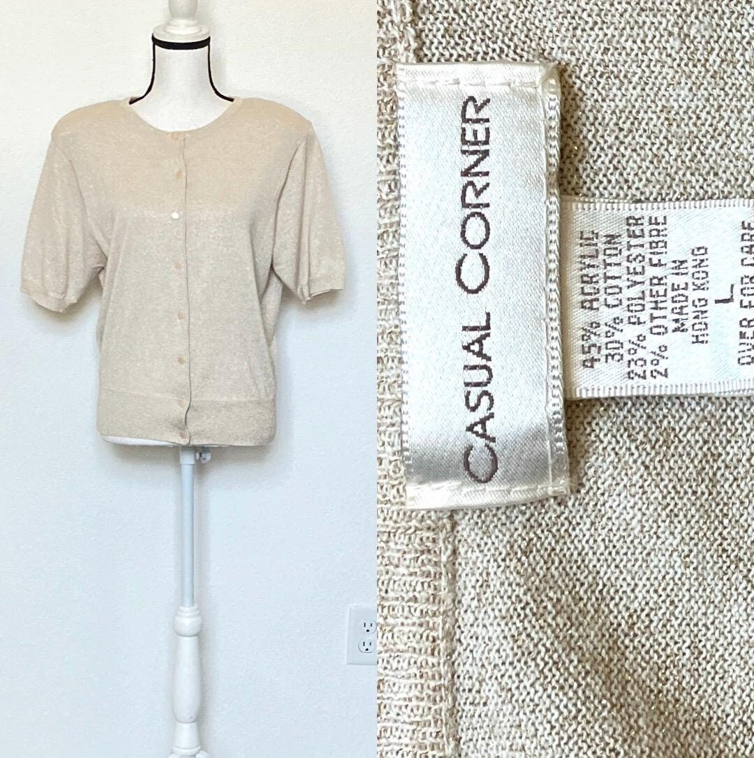 1980s 1990s Demure Gold Short Sleeve Sweater - Etsy