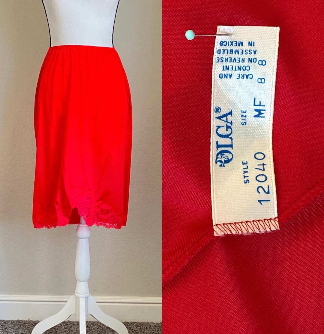 1980s Red Half Slip, Vintage Lace Hem Skirt Slip - Etsy