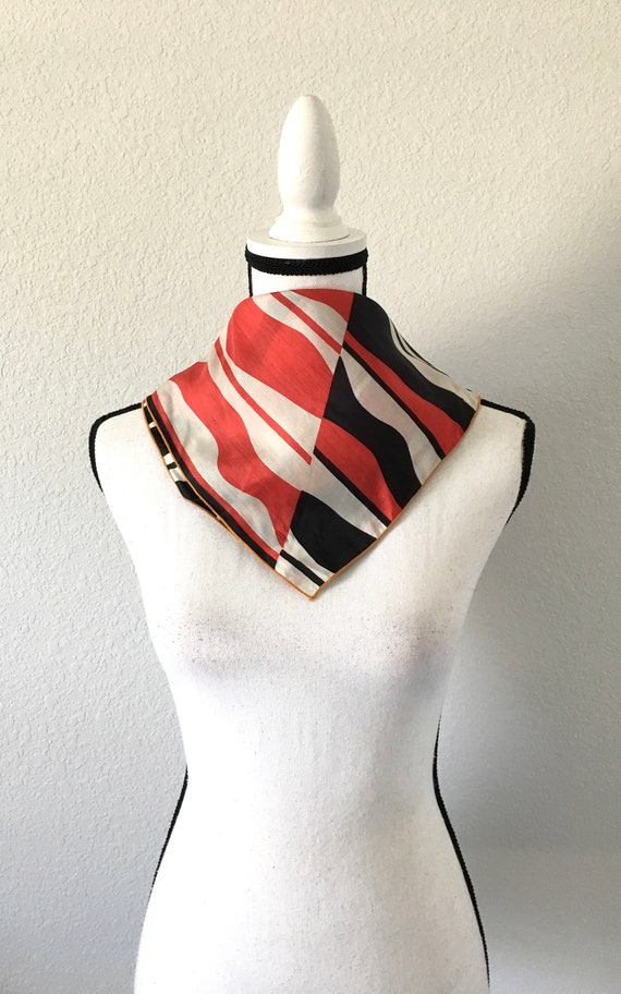 1960s Mod Style Scarf, Vintage Bold Graphic Scarf - Gem