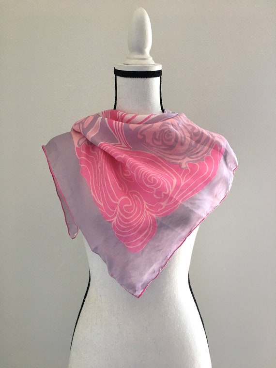 Vintage Sally Gee, 1950s Floral Scarf, Vintage Silk B… - Gem