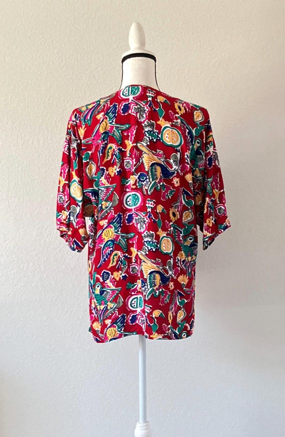1990s Colorful Short Sleeve Blouse - Gem