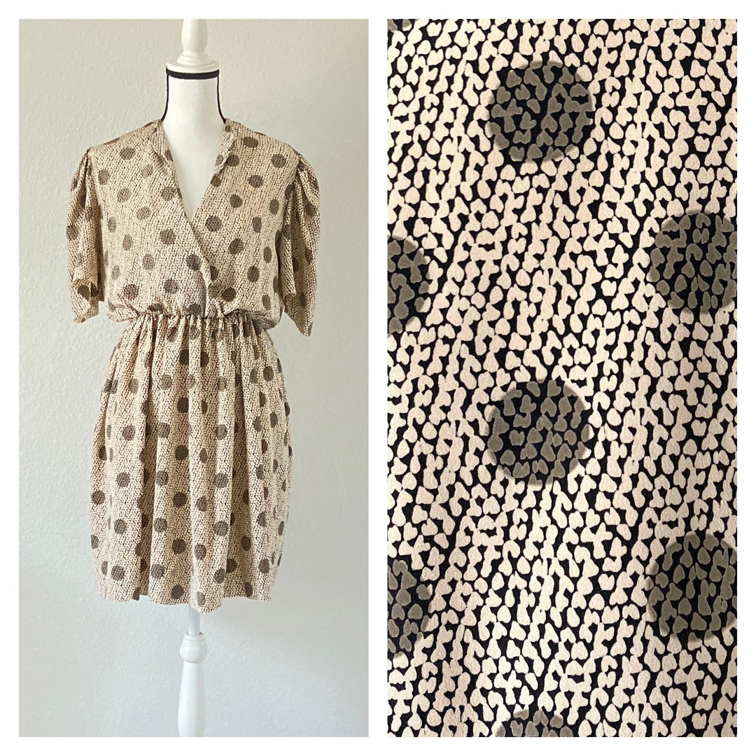 1980s Hand Made Mixed Pattern Dress - Etsy