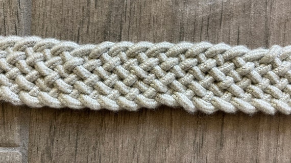 1970s Gray Fabric Belt, 1980s Woven Rope Belt - Gem