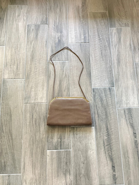 1970s 1980s Mocha Leather Handbag - Gem