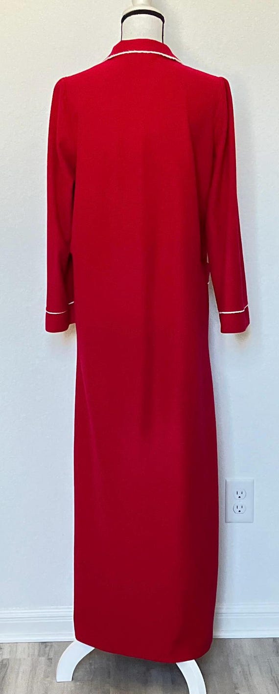 1970s 1980s Velour Maxi Robe with Contrast Trim - Gem