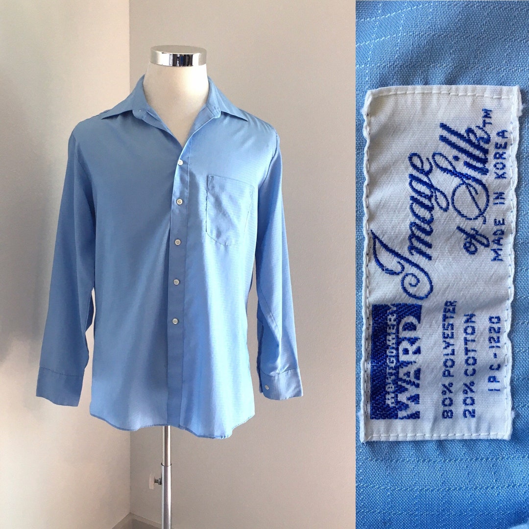 Chemise bleu clair des années 1970 : boutonnée vintage - Etsy France