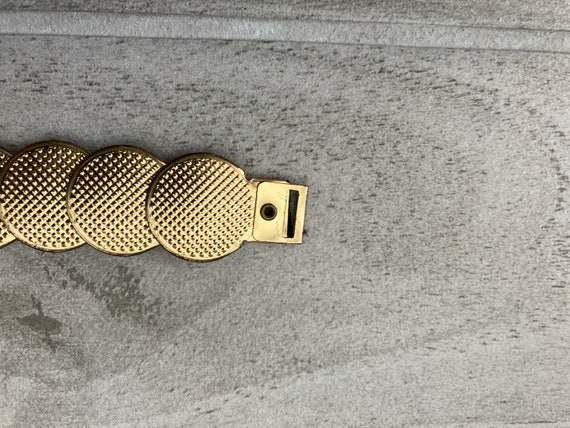 1970s Gold Medallion Belt, 1980s Metal Disc Stretch B… - Gem